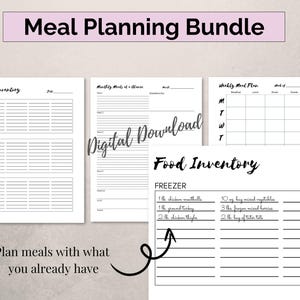 Printable Meal Prep/ Planning Bundle, Weekly Meal Planner, Monthly Meal ...