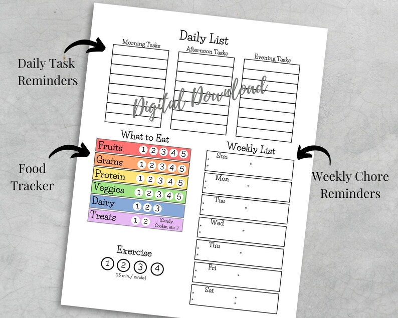 Weekly Chore Chart Printable | Family Responsibility Tracker (digital ...