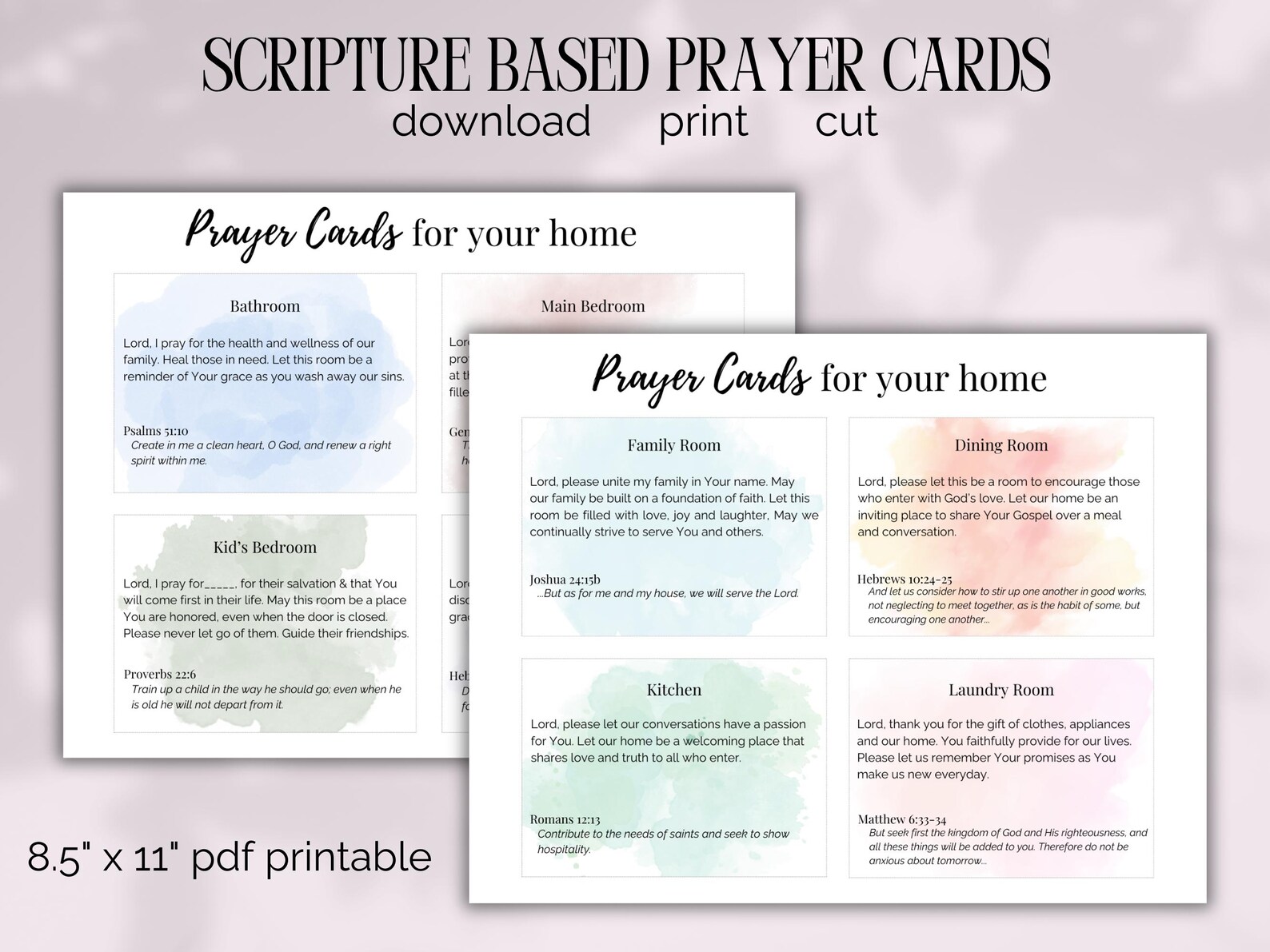 Home Prayer Cards: Scripture Verses for Family (printable PDF) - Etsy