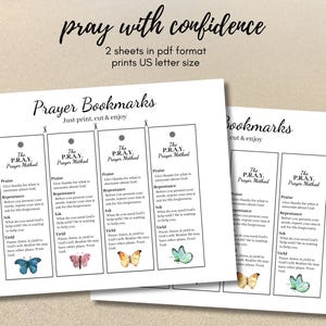 Pray Bookmarks Printable Book Lovers Gift Christian Inspirational ...