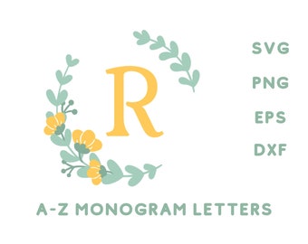 Monogram Letters Svg Files for Cricut Monogram Alphabet - Etsy