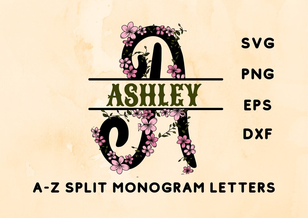 Floral Monogram Svg, Monogram Template, Monogram Stencil, Letter With ...