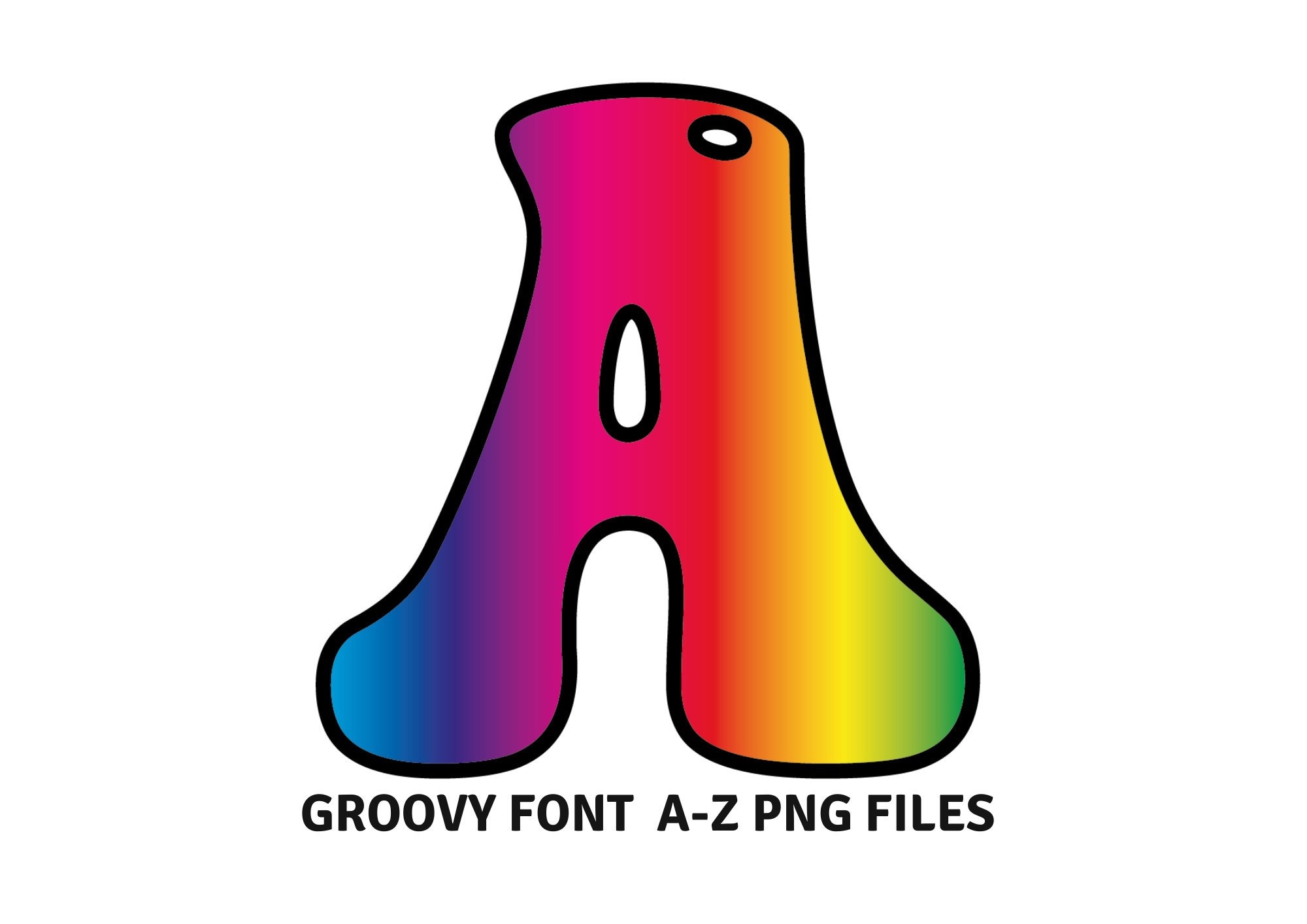 Groovy Font Png Rainbow Color Letter Png Groovy Letter Png - Etsy UK