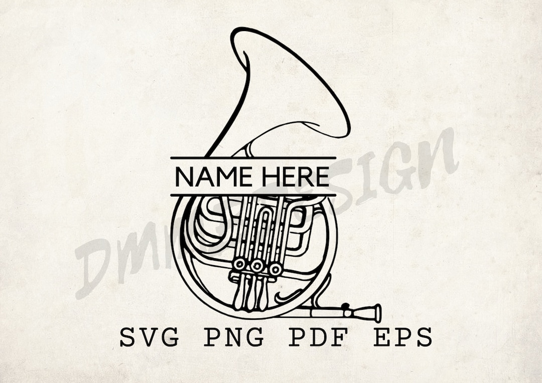 Horn Svg, Laser Cut File, Wall Decor, Orchestra Svg, Instrument Stencil ...