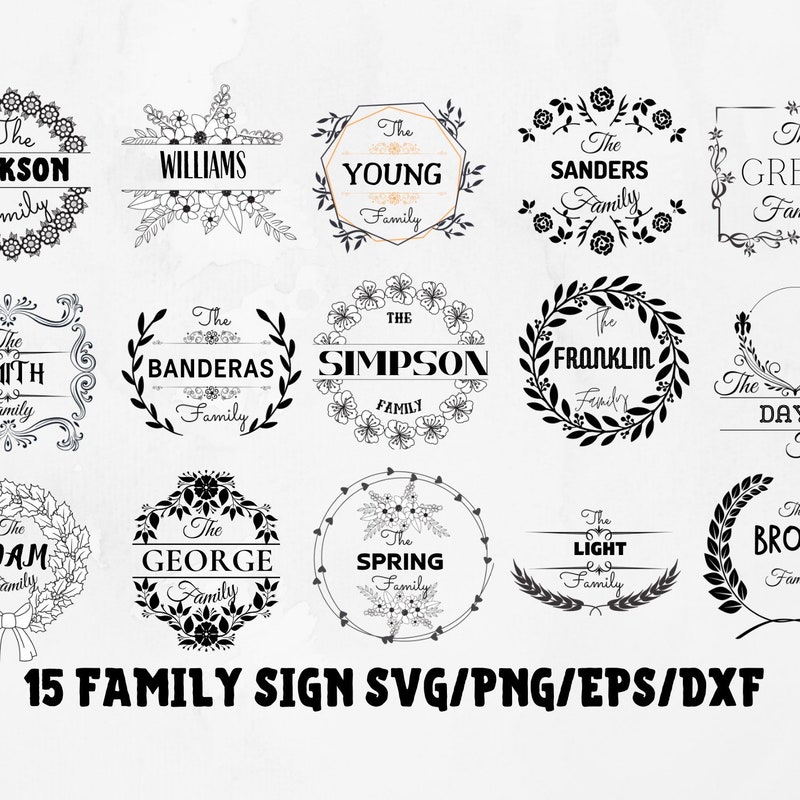 Family Name Svg - Etsy