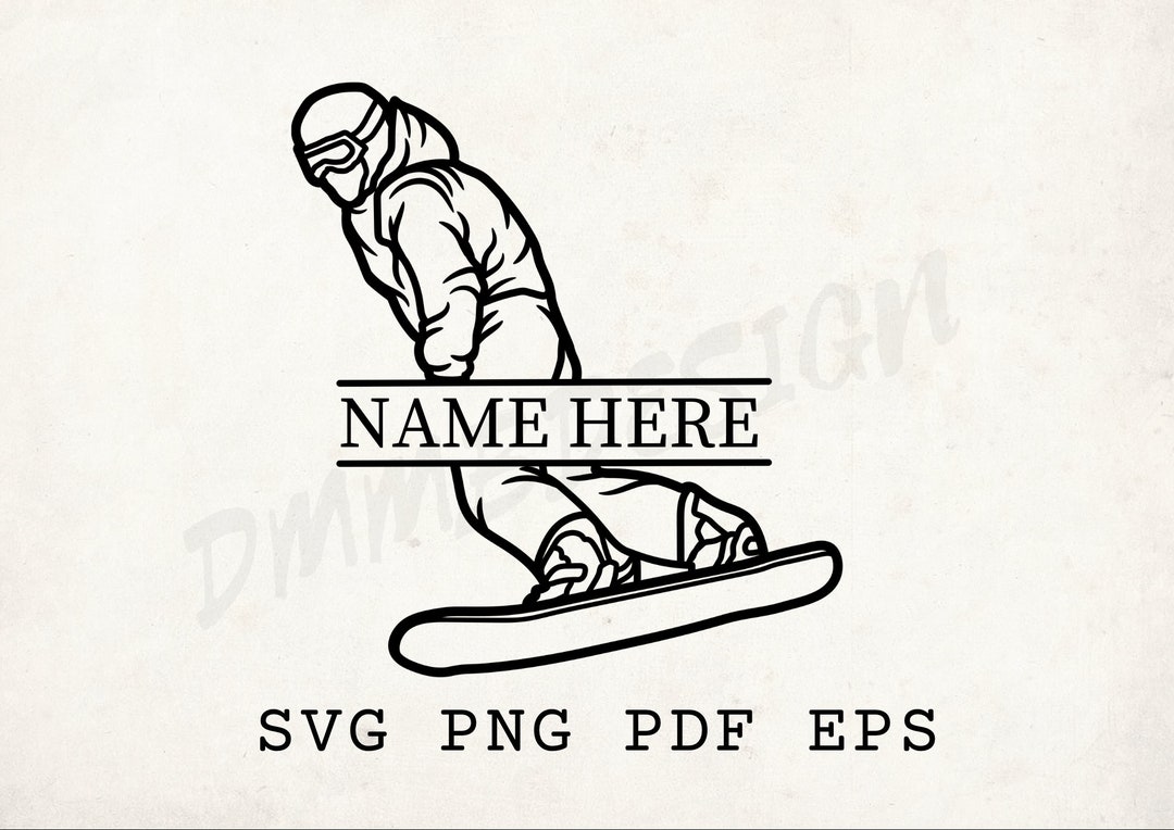 Snowboard Svg, Hobby Template, Wintersport Stencil, Custom Svg, Ornament Laser Cut File, Name ...