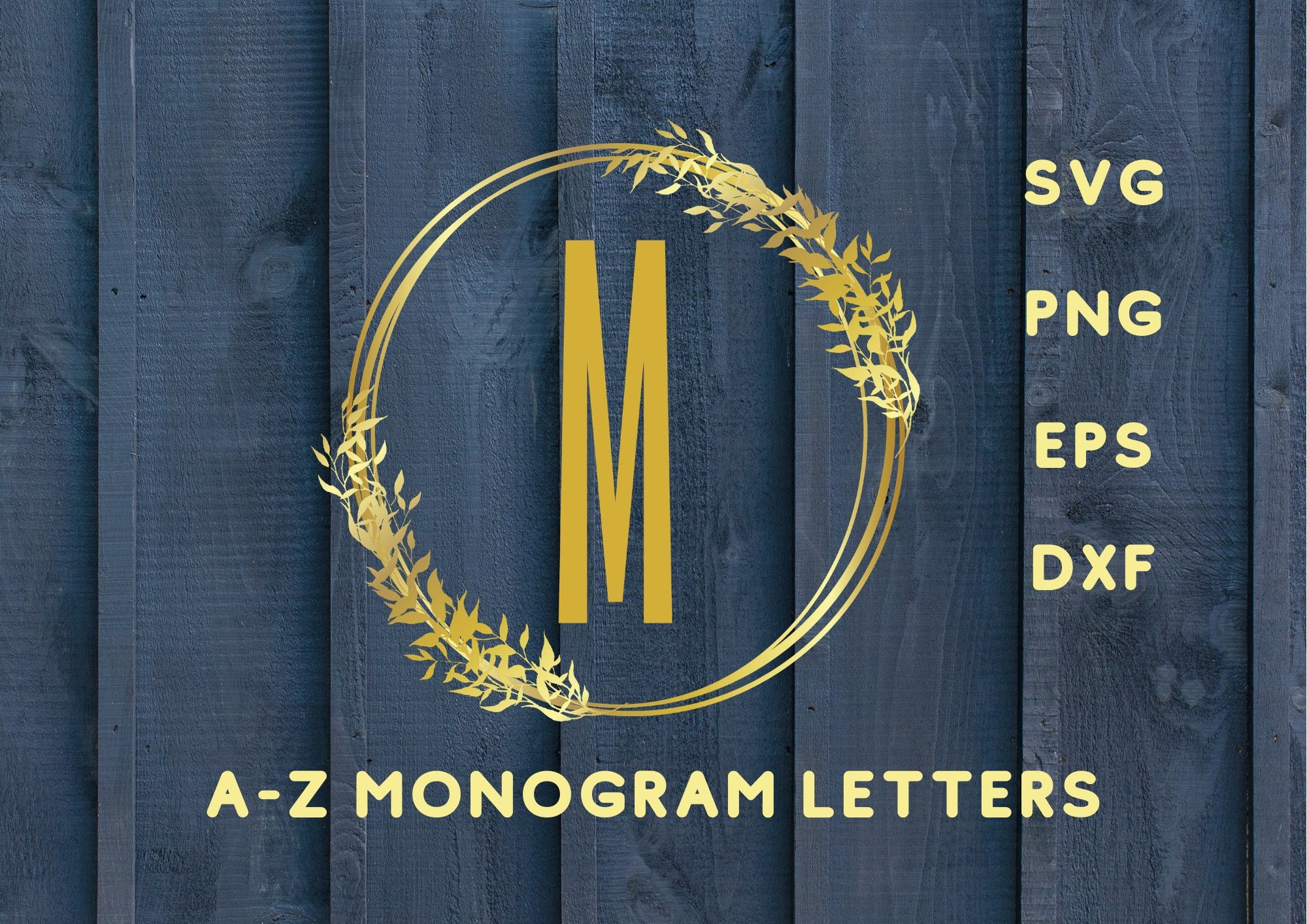 Monogram Svg files for cricut gold color letters set initials svg ...