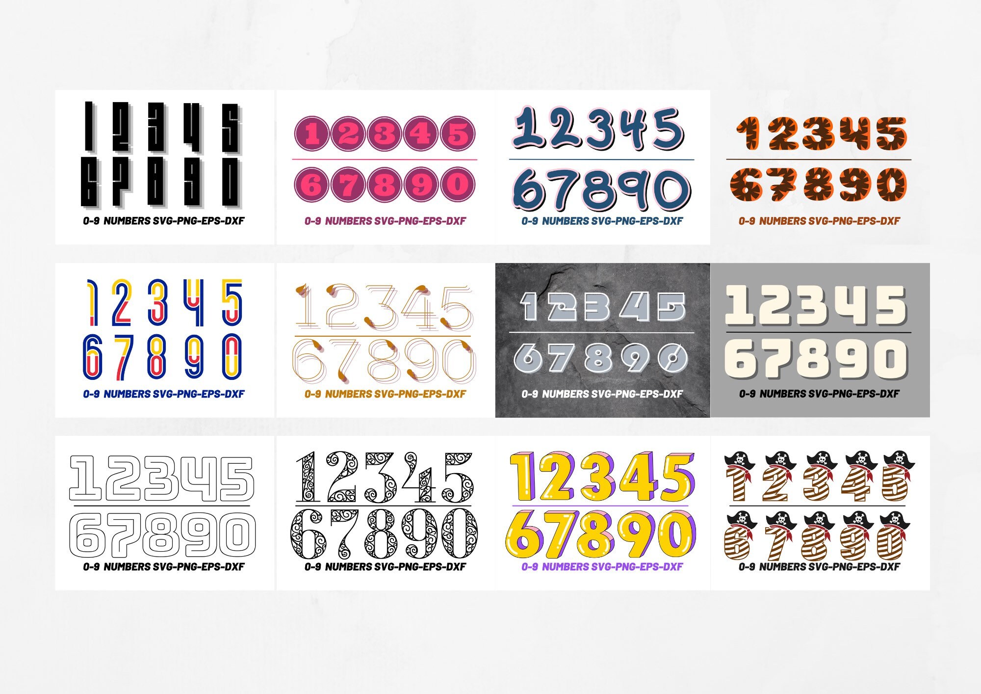 Numbers Svg Bundle Numbers Png Number Sublimation Birthday - Etsy Canada