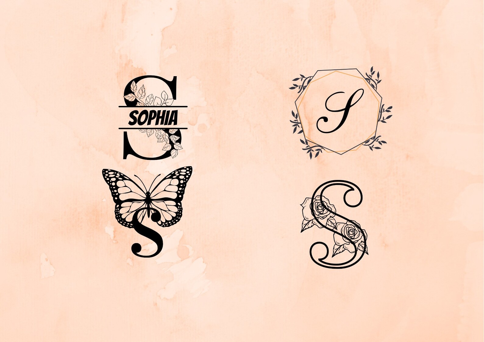S Monogram svg initial S svg letter S svg bundle split S | Etsy