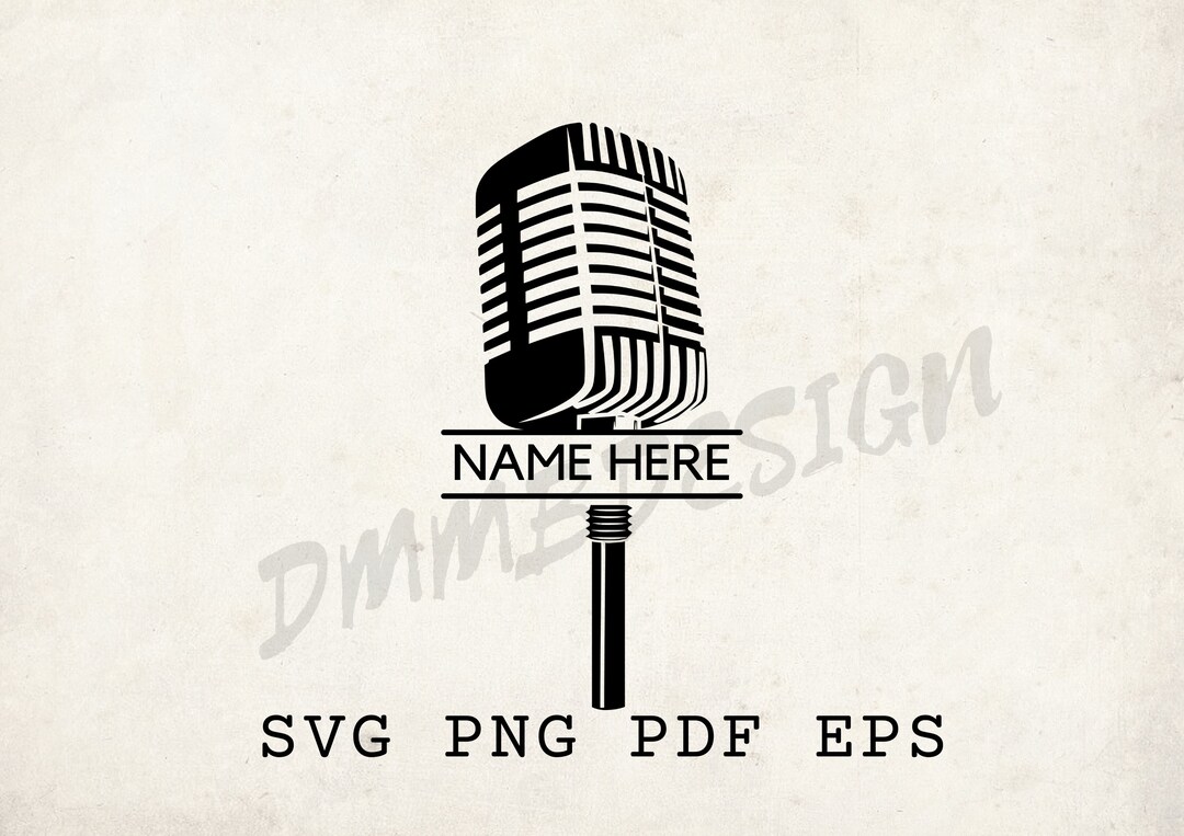 Microphone Svg, Wall Art, Custom Png, Laser Cut File, Instrument Svg ...