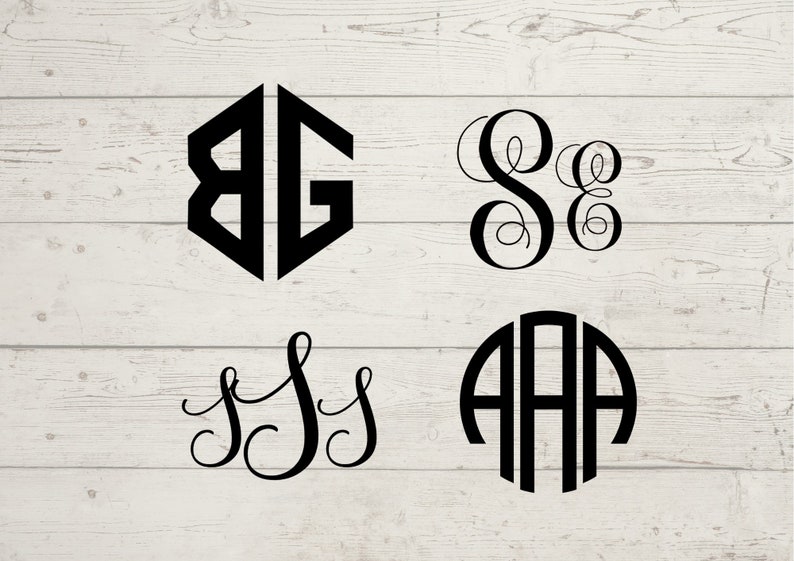 Monogram Svg Bundle Circle Monogram Set 2 Letter Monogram | Etsy