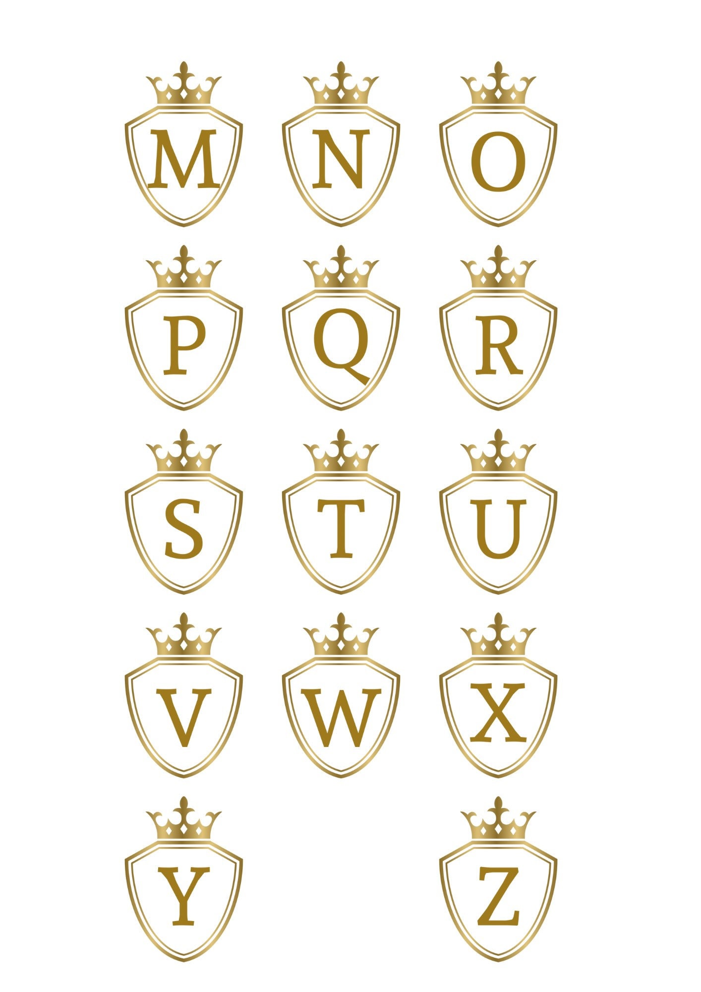 Monogram Svg, Crown Svg, Gold Letters Svg, Monogram With Frame, Initial ...