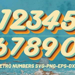 Numbers, Retro Numbers SVG, Digital Numbers, Printable Numbers Svg ...