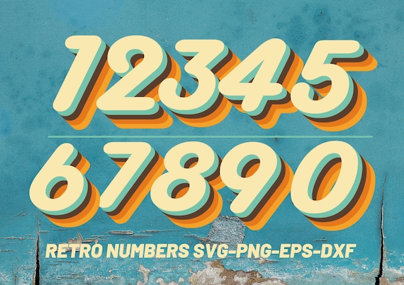 Numbers Retro Numbers SVG Digital Numbers Printable Numbers | Etsy