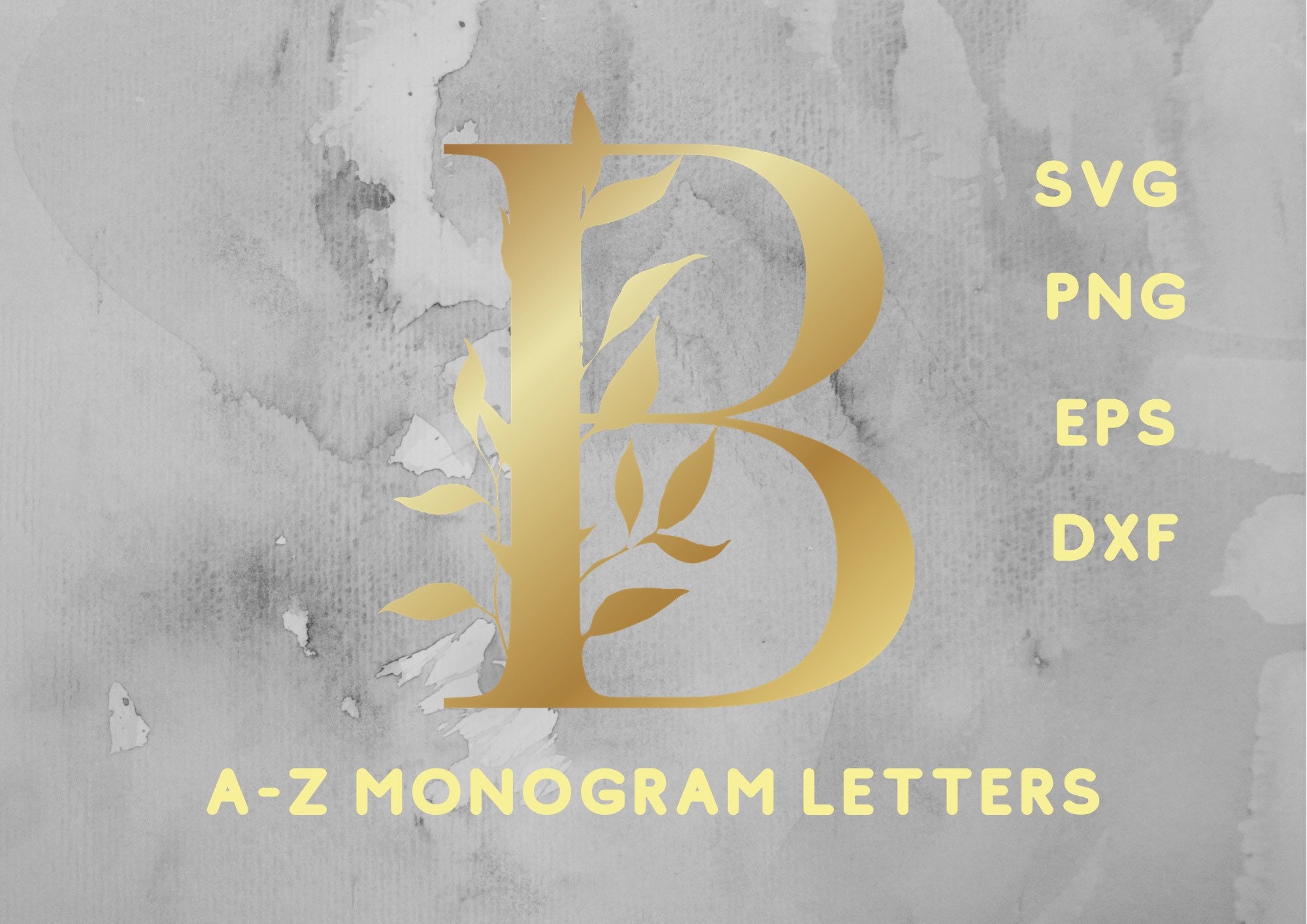 Monogram Svg files for cricut gold color letters set initials svg ...