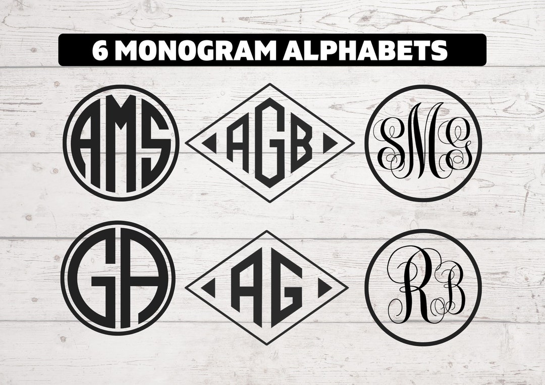 Monogram Svg Bundle, Script Font Svg, Circle Monogram SVG, Diamond ...