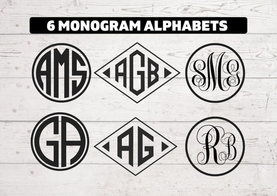 Monogram Svg Bundle Script Font Svg Circle Monogram SVG - Etsy