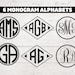 Monogram Svg Bundle Script Font Svg Circle Monogram SVG | Etsy