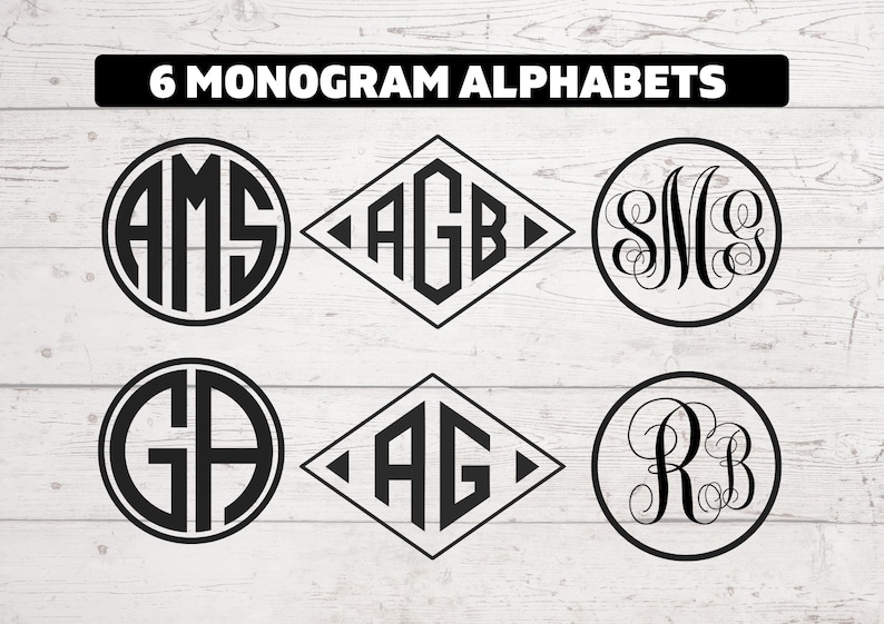 Monogram Svg Bundle Script Font Svg Circle Monogram SVG - Etsy