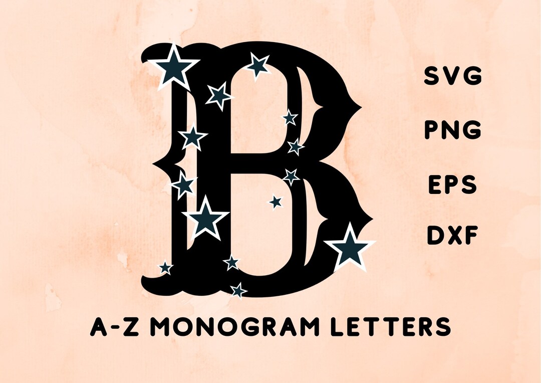 Monogram Svg, Monogram Alphabet, Letters Set A to Z, Monogram With Star ...