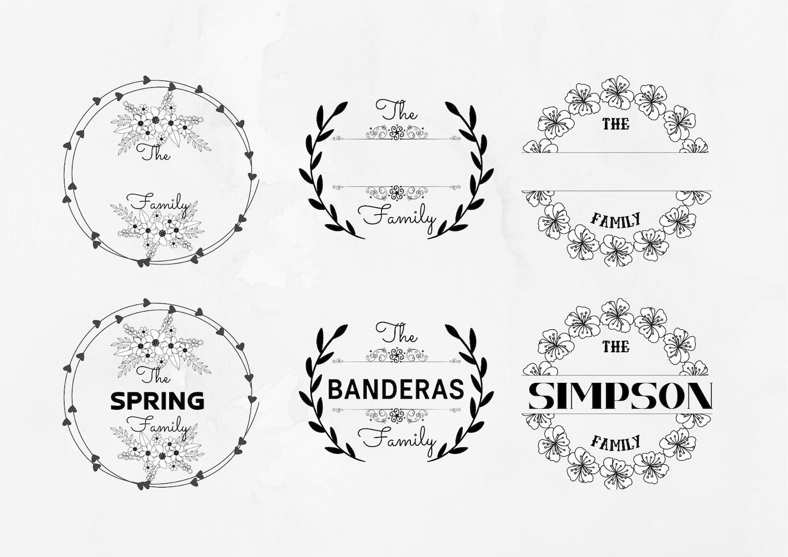 Family Name Svg, Family Monogram Svg, Family Frame Bundle, Family Name ...