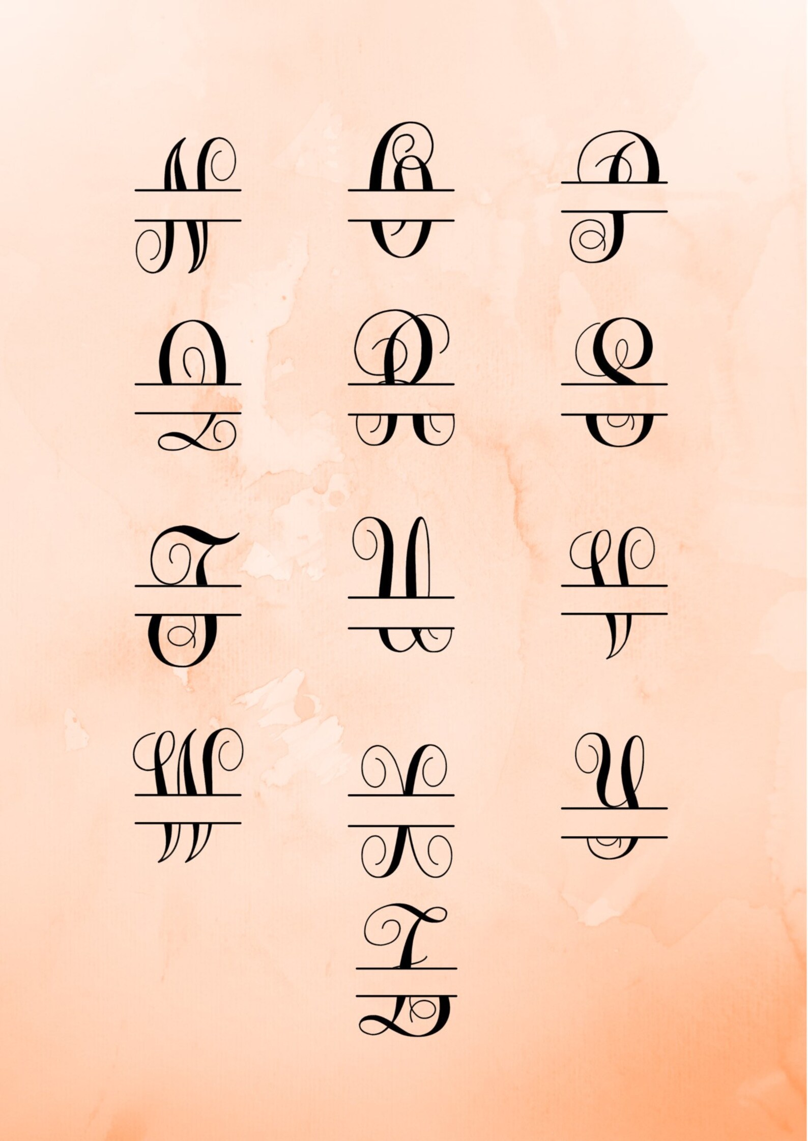 Script Font Letter Fancy Font Svg Cursive Letters Svg - Etsy