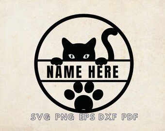 Cat SVG Bundle, Cat Silhouette, Cat Name, Cat Lover Svg, Custom Cat Mom ...