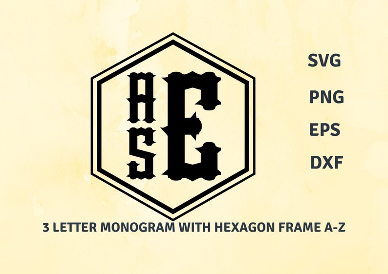 Monogram Svg Monogram Fonts Svg 3 Letter Monogram Svg for - Etsy