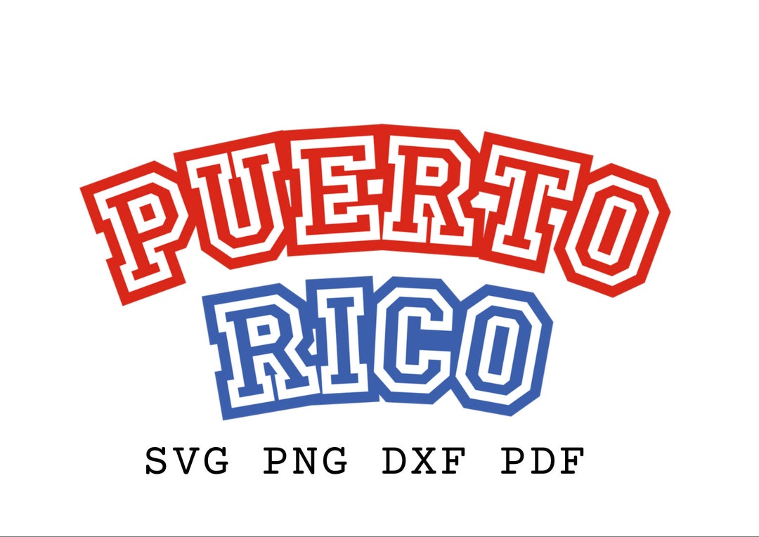 Puerto Rico Varsity Font Svg, Puerto Rico Template, Puerto Rico Stencil ...