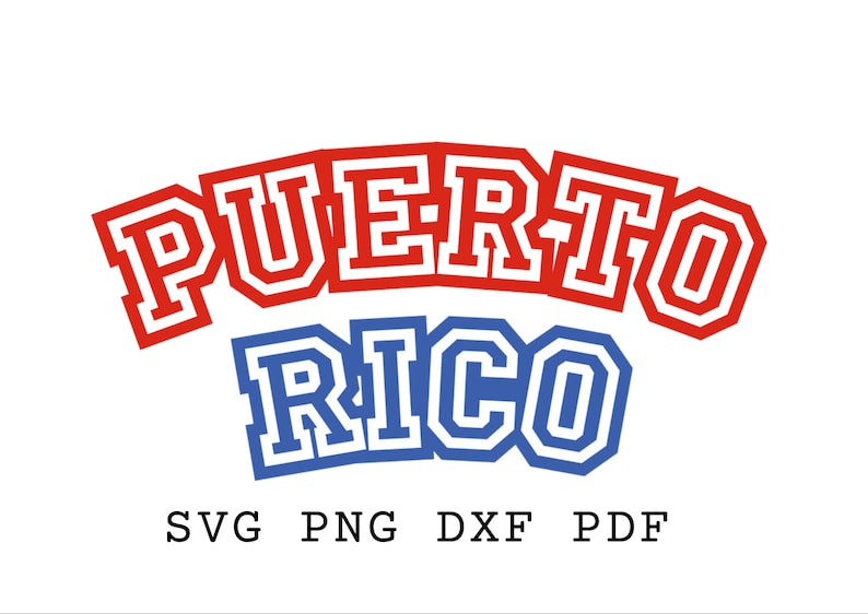 Puerto Rico Varsity Font Svg, Puerto Rico Template, Puerto Rico Stencil ...
