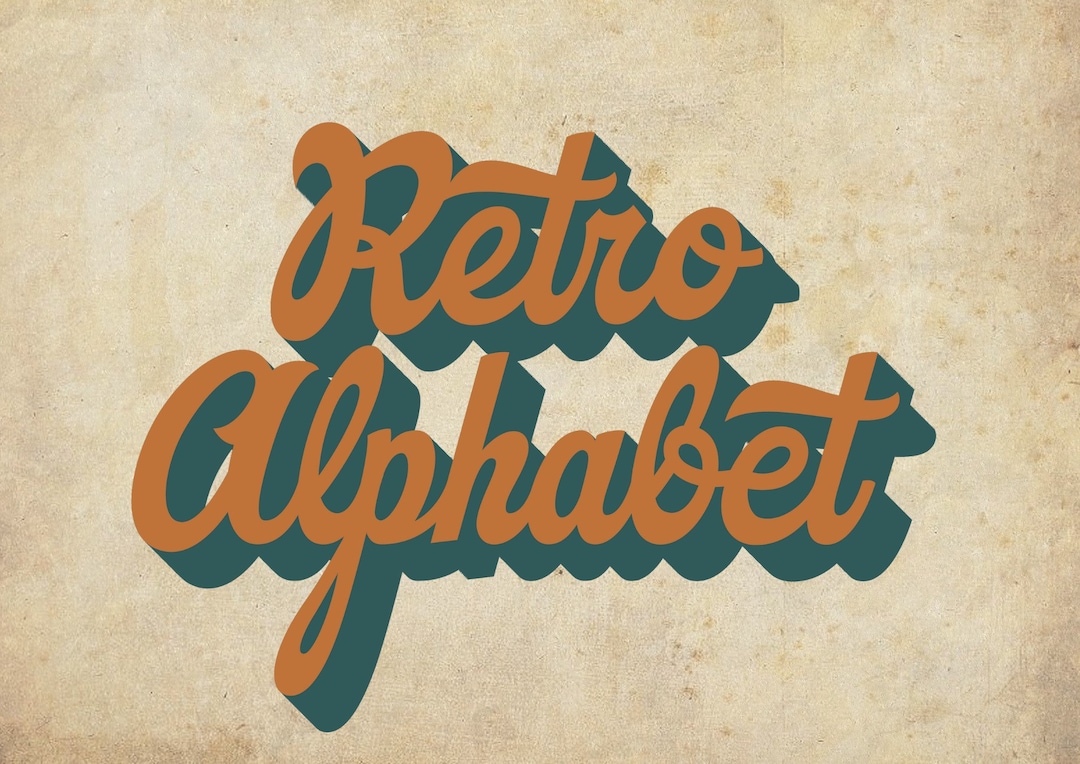 Retro Font Svg, Vintage Font Template, Wavy Groovy Font, Thick Letter ...