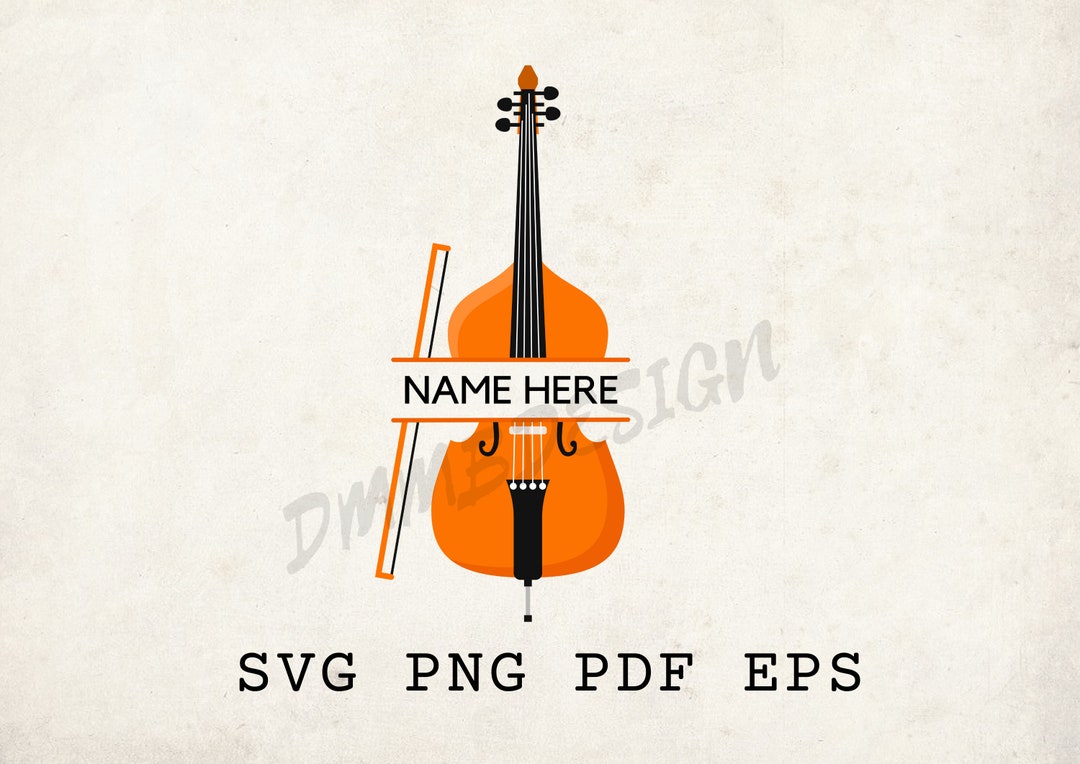 Double Bass Template Svg, Instrument Wall Decor, Laser Cut File, Custom ...