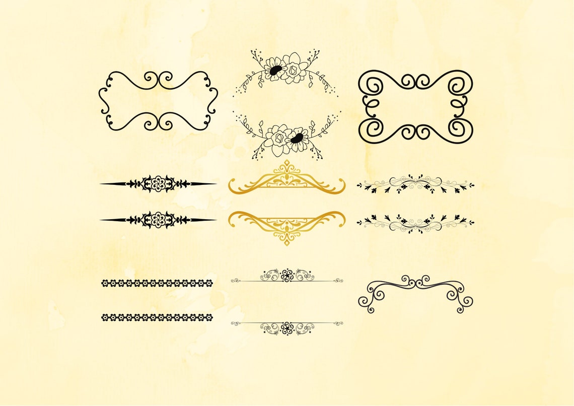 Monogram Frame Svg Bundle, Digital Frame, Rectangular Frame Svg, Floral ...