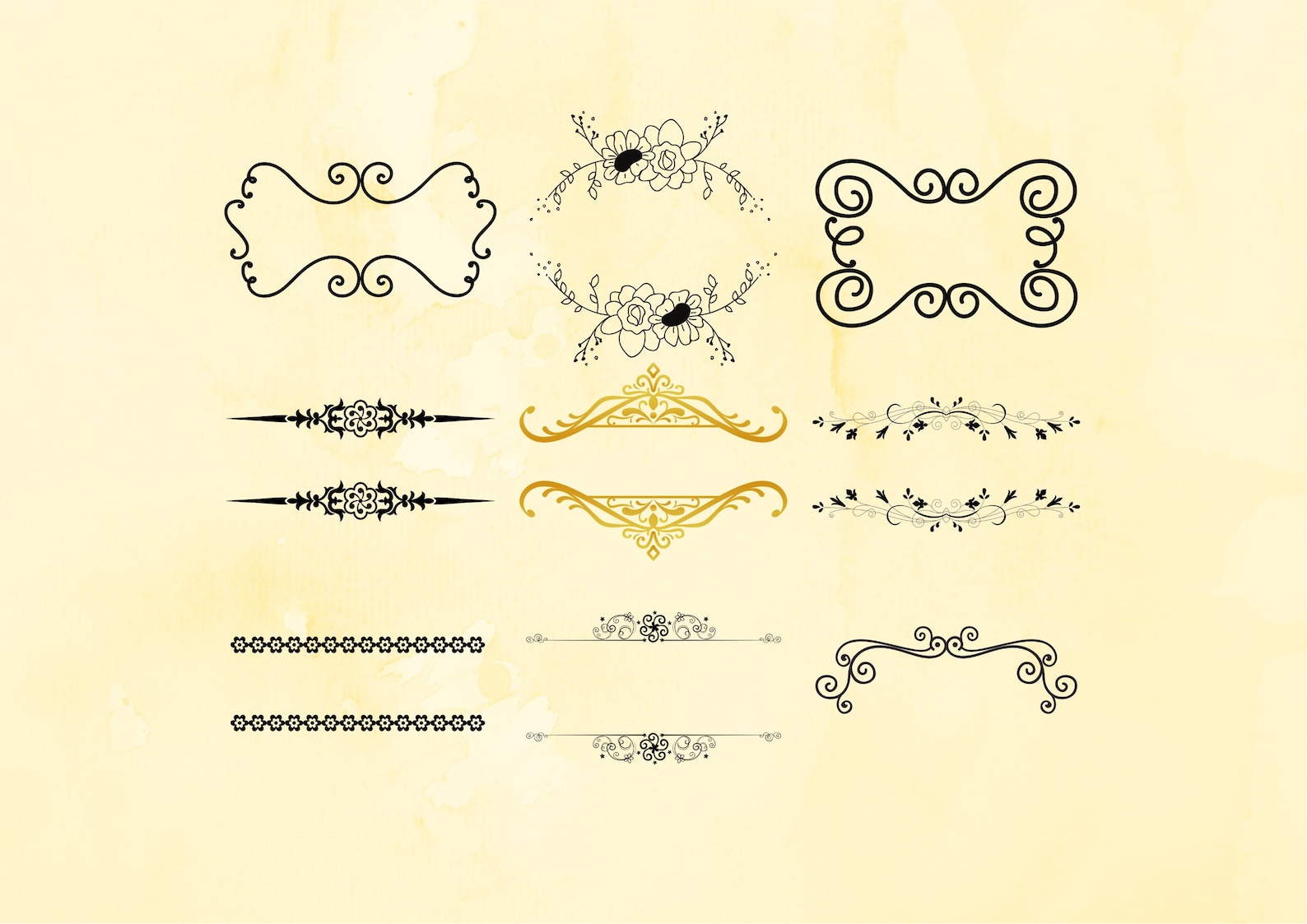 Monogram Frame Svg Bundle, Digital Frame, Rectangular Frame Svg, Floral ...