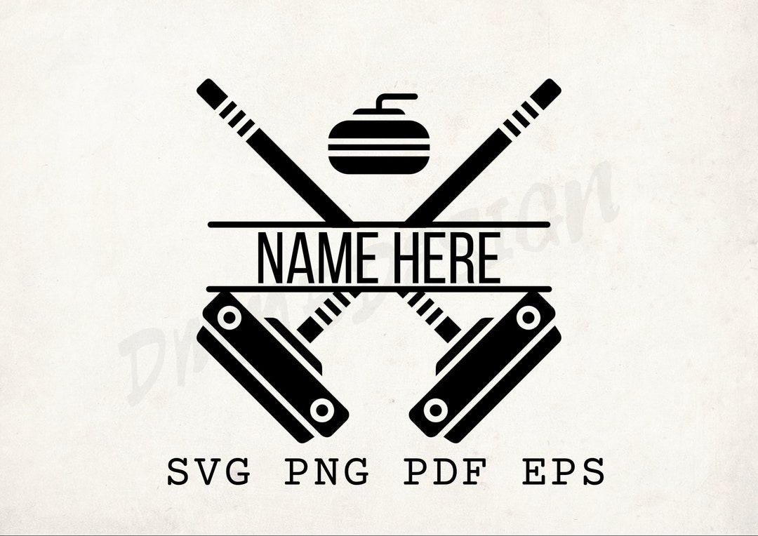 Split Curling Svg, Curling Wall Art, Curling Template, Personalized ...