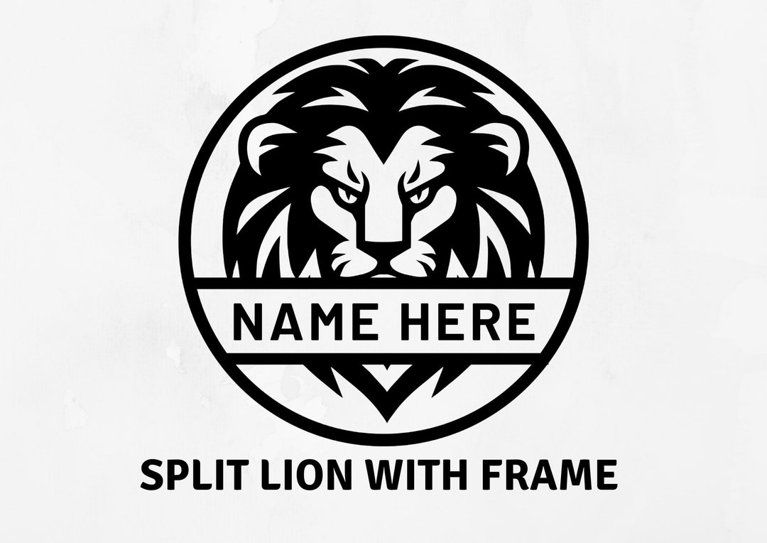 Split Lion Head With Round Frame Svg, Christmas Ornament Svg, Laser Cut ...