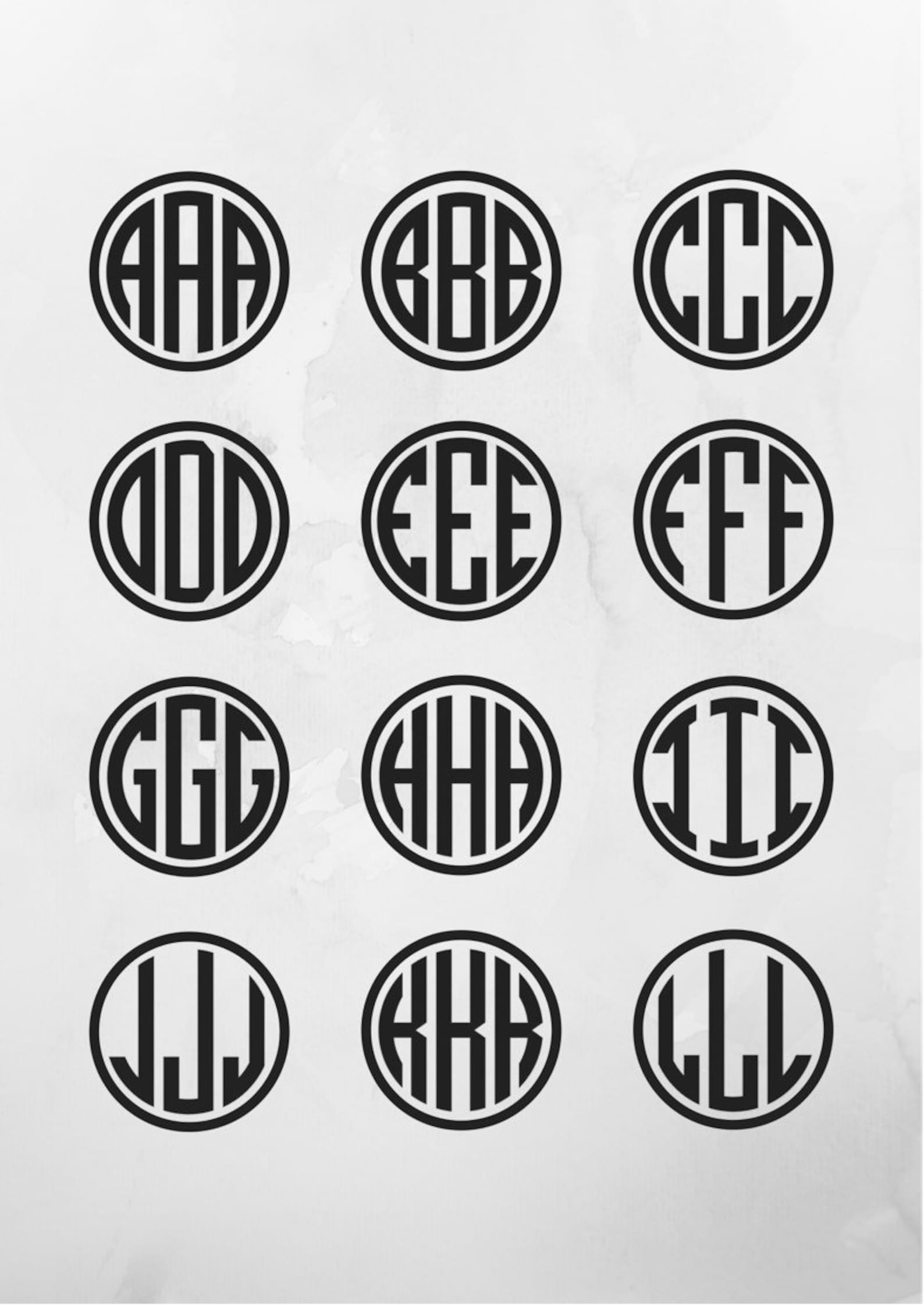 Monogram Svg Bundle Script Font Svg Circle Monogram SVG - Etsy