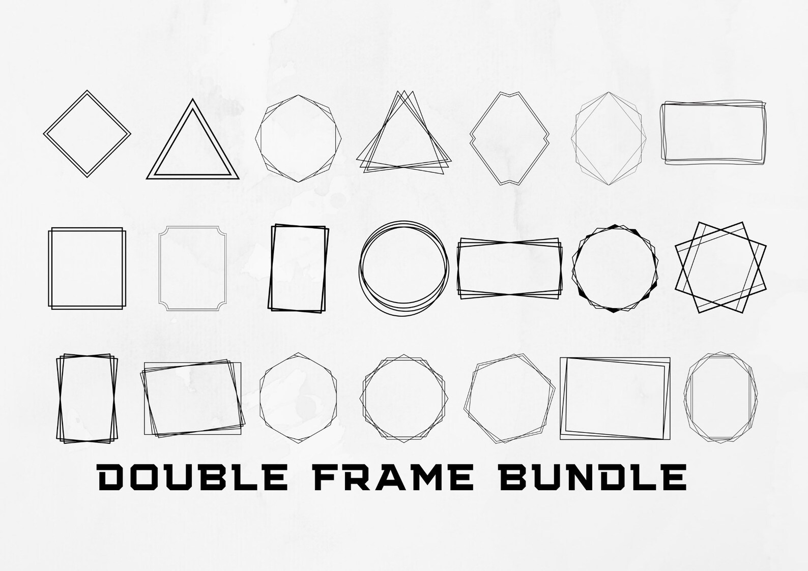 Double Frame Svg Bundle, Monogram Frame Svg, Square Frame Svg ...