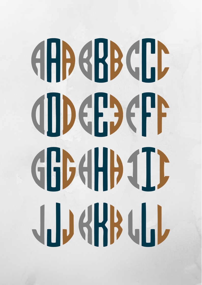 Circle Monogram Svg, 3 Letter Monogram, Monogram Fonts Svg, Monogram ...