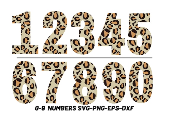 Leopard Print Svg Numbers Svg Leopard Print Png Numbers - Etsy
