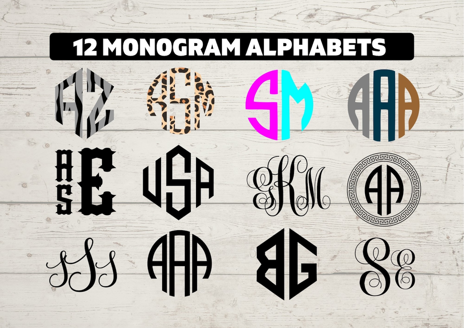 Monogram Svg Bundle, Circle Monogram Set, 2 Letter Monogram Svg, 3 ...
