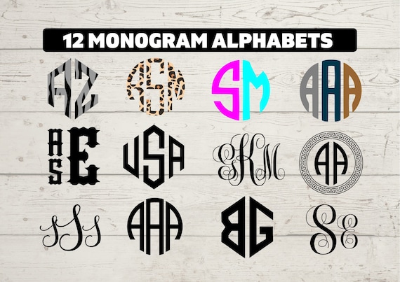 Monogram Svg Bundle Circle monogram set 2 letter Monogram | Etsy