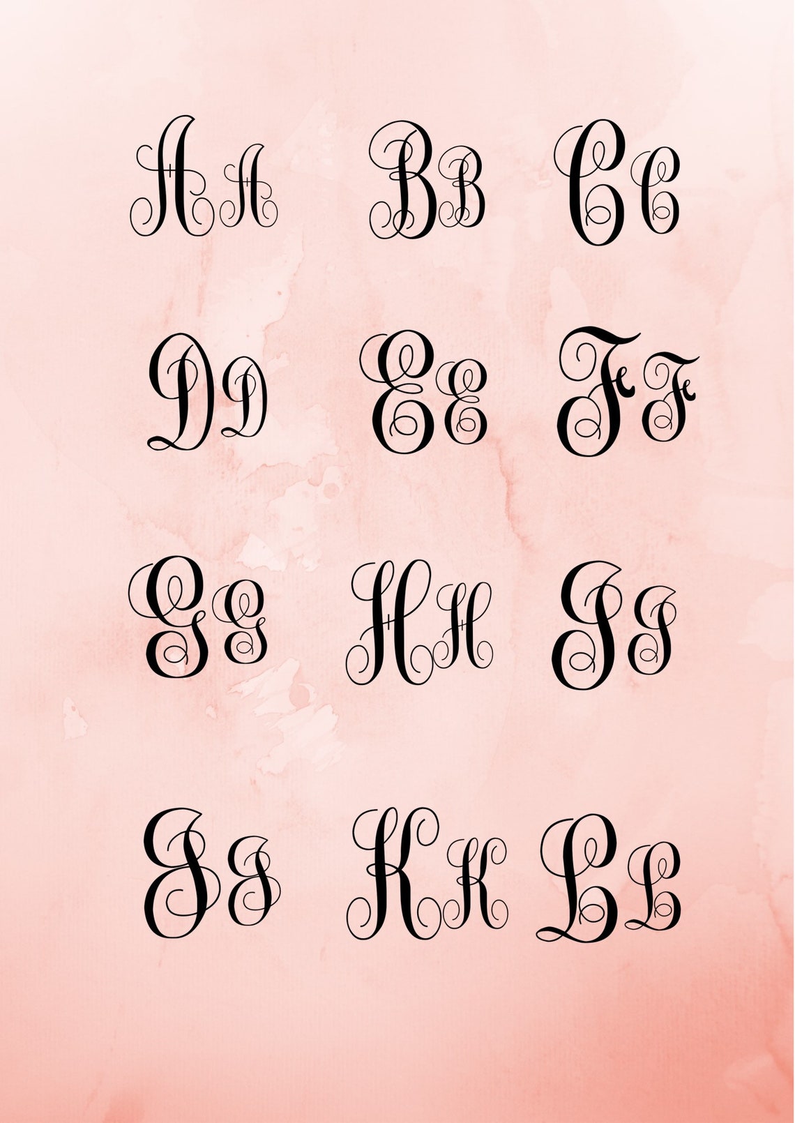 Script Monogram Svg Two Letter Monogram Monogram Fonts - Etsy