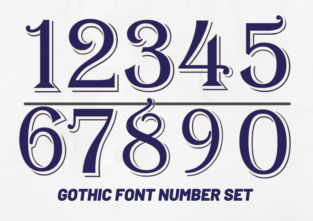 Gothic Number Font Svg, Gothic Font Stencil Svg, Shirt Number, Football ...
