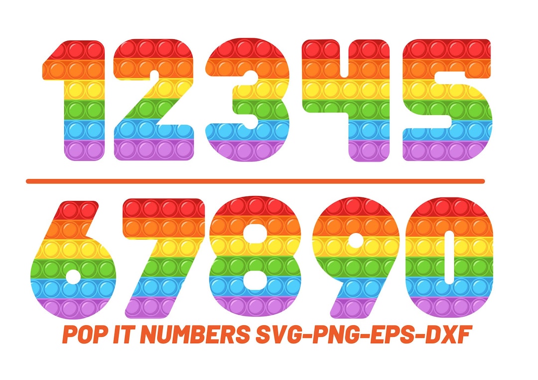 Pop It Numbers SVG Numbers Printable Numbers Svg DIY Fidget - Etsy