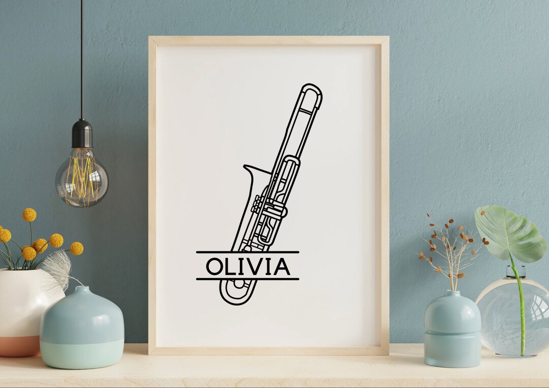 Trombone Template Svg, Instrument Wall Decor, Laser Cut File, Custom ...