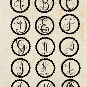 Scallop Monogram Svg, Script Letter Svg With Round Frame, Wreath ...