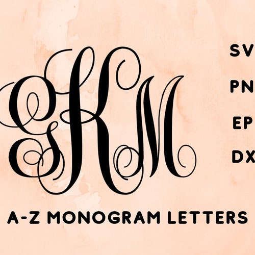 Script Font Monogram Svg Monogram Alphabet Svg Fancy Fonts - Etsy