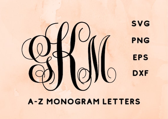 Script Font Monogram Svg Monogram Alphabet Svg Fancy Fonts - Etsy
