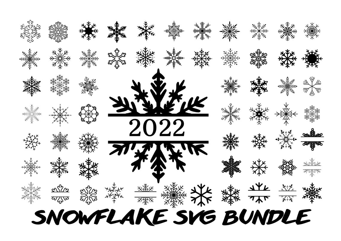 Christmas Svg Snowflake Svg Bundle Split Snowflake Svg - Etsy
